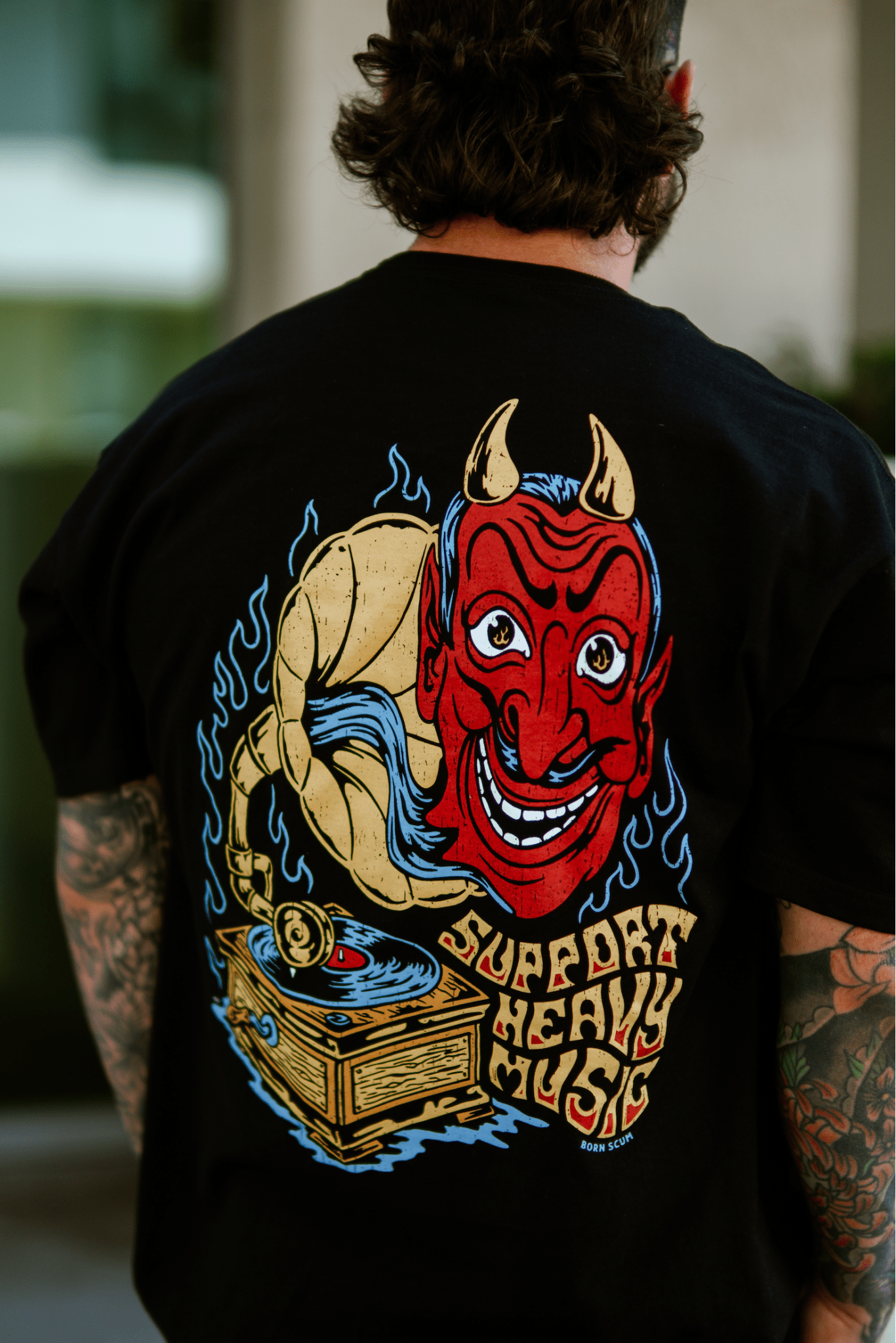 Chrome Skull Coffin Heavyweight Tee | USA Cotton – Born Scum – Born Scum