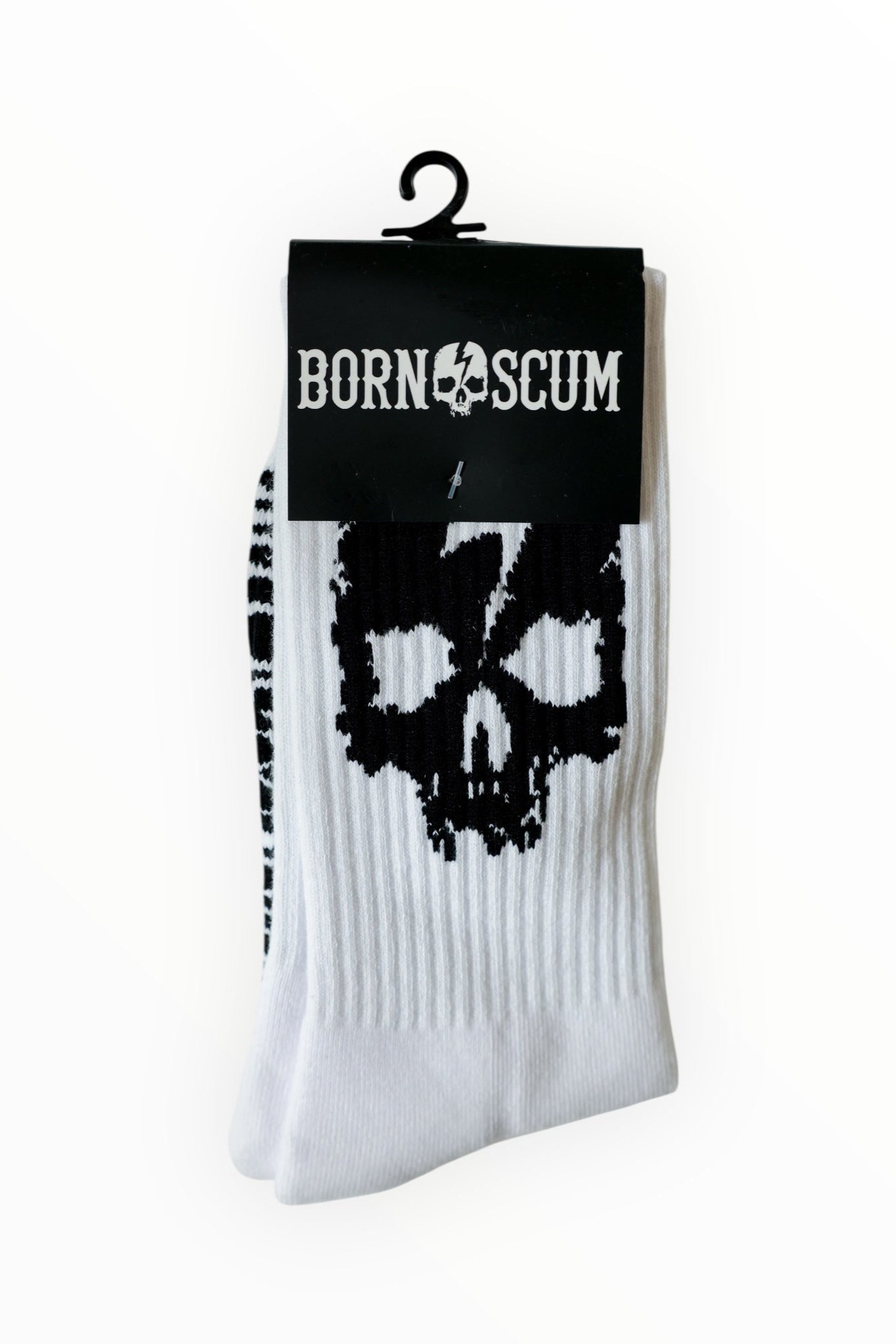 Skull Logo Sock – Bone White – Born Scum
